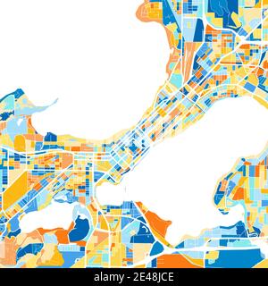 Modern City Map - Madison Wisconsin city of the USA with neighborhoods ...