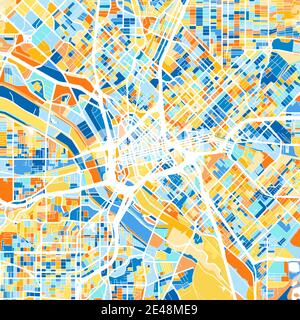 Modern City Map - Dallas Texas city of the USA with boroughs and titles ...