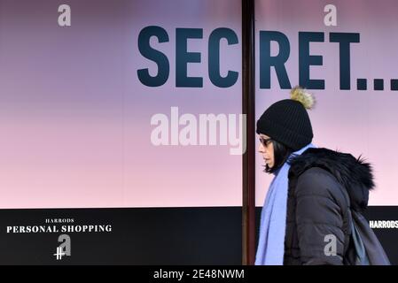 Harrods, Knightsbridge, London, UK. 22nd Jan 2021. Coronavirus pandemic ...