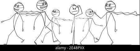 Self confidence stickman vector illustration. Puffed chest stick figure ...