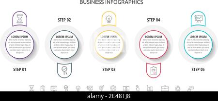 Vector infographics circles with 8 steps, labels. Line chart. Timeline used for diagram ...