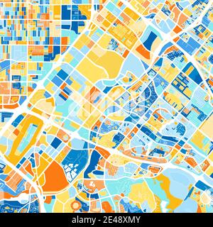 Modern City Map - Irvine California city of the USA with neighborhoods ...