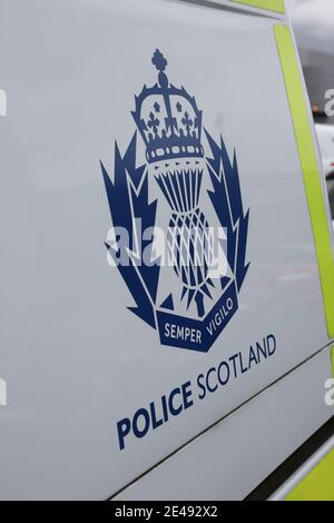 Police graphics on Police Scotland vehicle. Police Scotland, legally ...