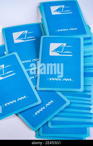 Vintage Pan American Airways playing cards Stock Photo - Alamy