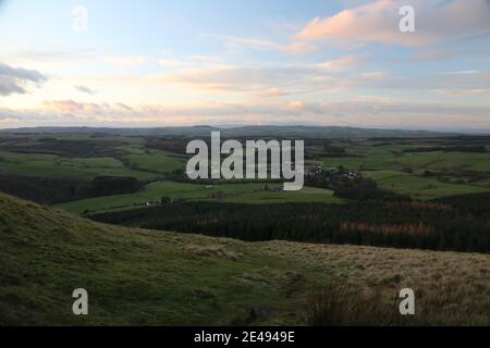 Straiton, Ayrshire, Scotland, UK. The walk and view form the Hunter ...