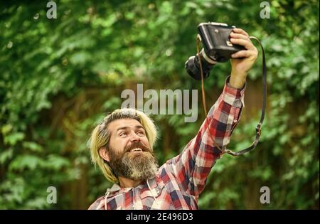 selfie time. vintage camera. capture these memories. SLR camera ...