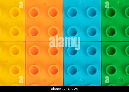 Colorful building toy blocks as a wallpaper or background Stock Photo ...