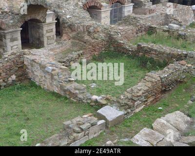 Ancient Roman Byzantine forum with arcade in Thessaloniki, Greece Stock ...