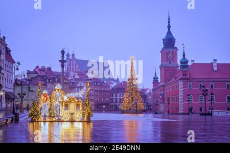 Warsaw, Poland. Christmas decorations Stock Photo - Alamy