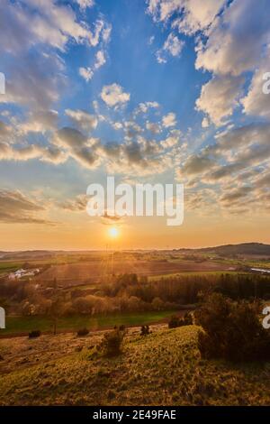 Landscape at sunset, Upper Palatinate, Bavaria, Germany Stock Photo - Alamy