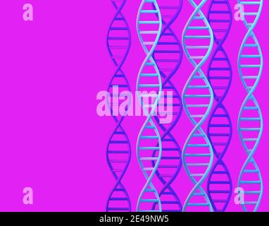 DNA molecules structures on violet background. Science and Technology ...