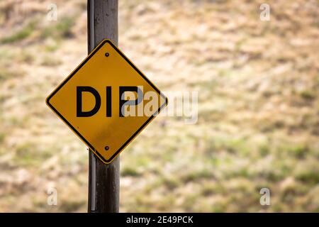 Dip road sign Stock Photo - Alamy