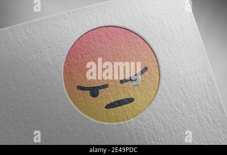 Emoji logo on paper texture illustration Stock Photo - Alamy