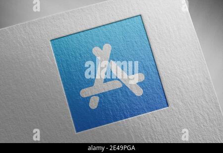 apple logo paper texture illustration Stock Photo - Alamy
