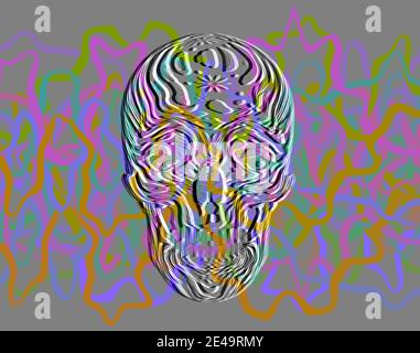 Abstract Skull Head with Worms, 3d illustration Stock Photo - Alamy
