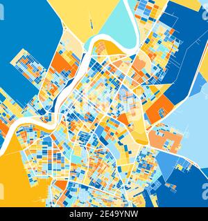 Printable street map of Monteria, Colombia. Map template for business ...