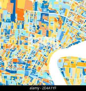 Printable street map of Paramaribo, Suriname. Map template for business ...