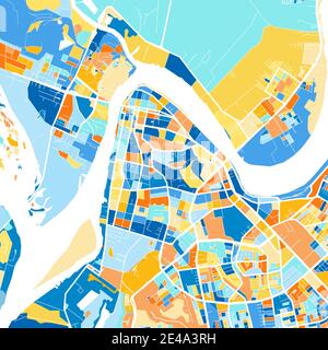 Printable street map of Valdivia, Chile. Map template for business use ...