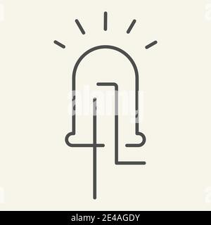 Light emitting diode line and glyph icon. Led vector illustration ...