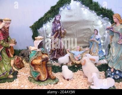 Christmas Nativity scene decoration, São Paulo, Brazil Stock Photo - Alamy