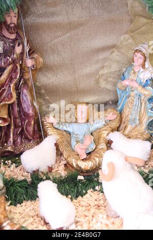 Christmas Nativity scene decoration, São Paulo, Brazil Stock Photo - Alamy
