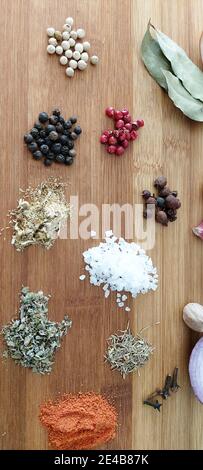 Overview of spices on white background, São paulo, Brazil Stock Photo ...