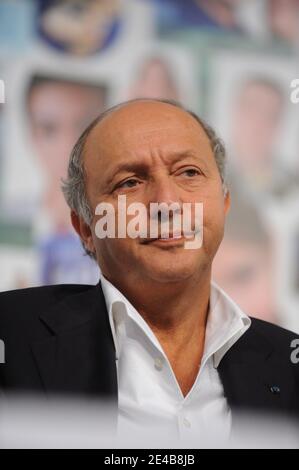 Socialist MP and former minister Laurent Fabius delivers a speech ...