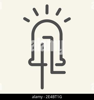 Light emitting diode line and glyph icon. Led vector illustration ...