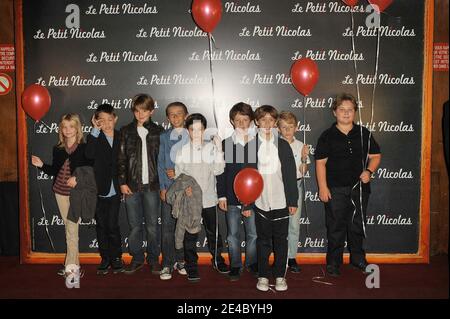 Maxime Godart and cast members during the Premiere of 'Le Petit Nicolas ...