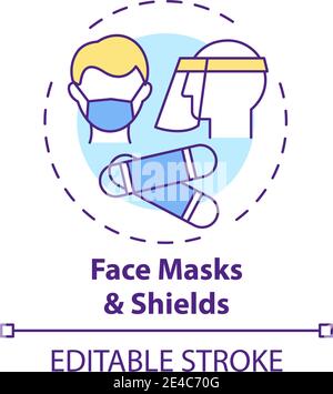 Face masks and shields concept icon Stock Vector Image & Art - Alamy