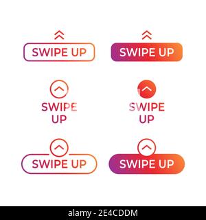 Swipe up insta story icon. Scroll arrow drag button, social media interface action icon Stock ...