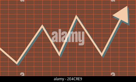 A retro colored upward trend arrow line chart Stock Vector Image & Art ...