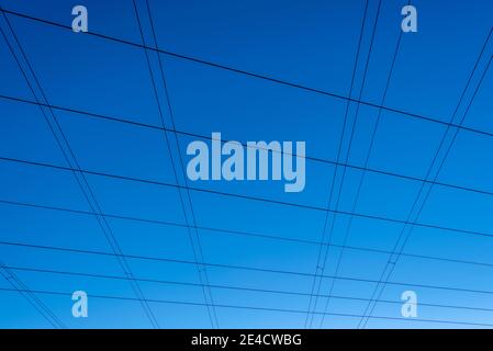Power lines cross, substation Stock Photo - Alamy