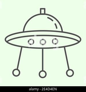 Vector black and white UFO illustration for children. Outline flying ...
