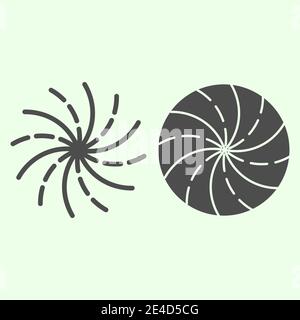 Black hole solid icon. Vortex swirls or galaxy glyph style pictogram on ...