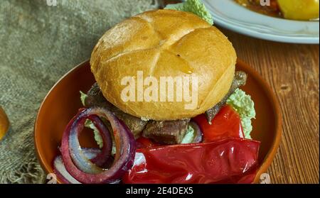 Ciganska pecienka - Slovakia boneless pork meat with a meat mallet ...