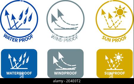 waterproof, water resistant icon on white, vector Stock Vector Image ...