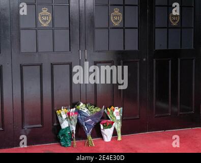Brentwood Essex 23rd January 2021 Flowers in tribute to Mick Norcross ...