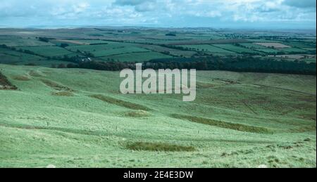 Remains of Burnswark Hill Roman fort earthworks between Ecclefechan and ...