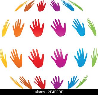 Teamwork, association of green people icon. Flat design style Stock ...