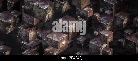 Cube of rust, illustration Stock Photo - Alamy