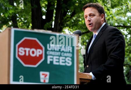 7-Eleven CEO Joe DePinto speaks at a press conference to present more ...