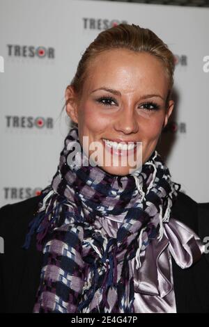 Elodie Gossuin poses at the opening of new French TV channel 'Tresor TV ...