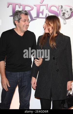Alain Chabat and Mathilde Seigner arriving at the premiere of' Tresor ...
