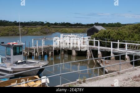 Fishing anchorage at Port Franklin village on Corner Inlet, South ...