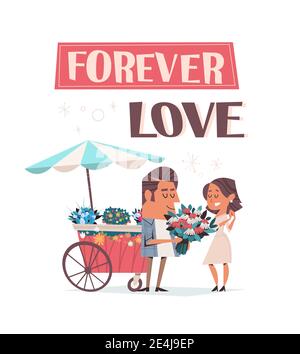 boyfriend giving flowers a girlfriend Stock Vector Image & Art - Alamy
