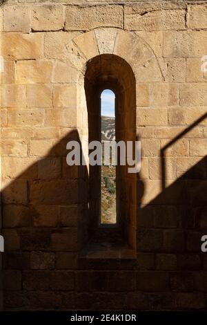 Beacon and defensive wall of the medieval Castle of Loarre, Aragonese ...