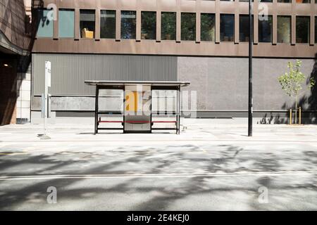 Empty bus stop, London, England Stock Photo - Alamy