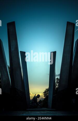 "Glory for sappers" monument in Park of Marshal Edward Rydz-Smigly in ...