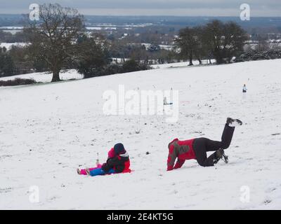 Forest Hill, Oxfordshire, UK. 24th Jan 2021. Enjoying the first ...